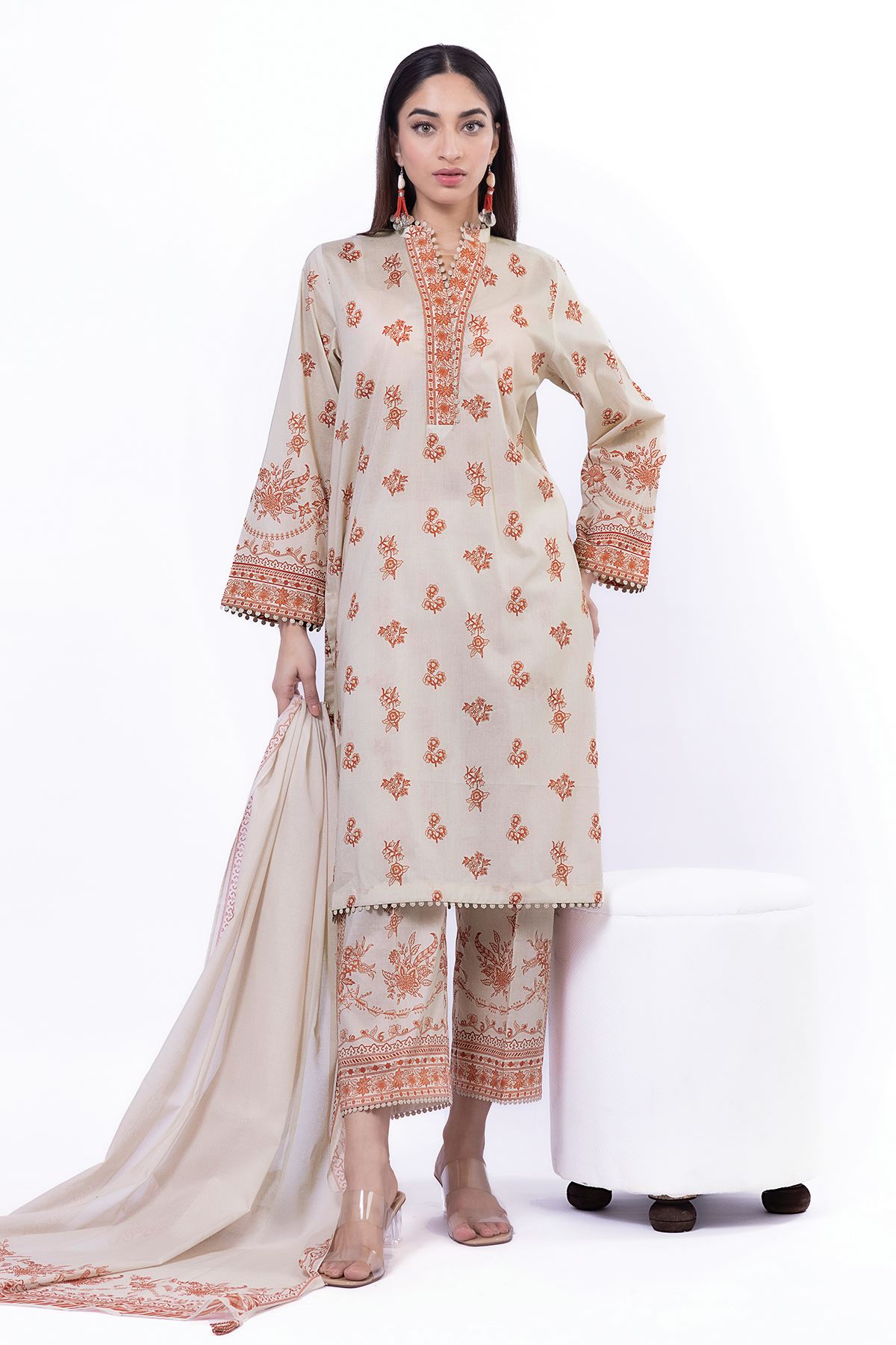 Buy Fabrics 3 Piece | 0.0 N/A | SS2143A-VG_MULTI | Khaadi United Arab ...