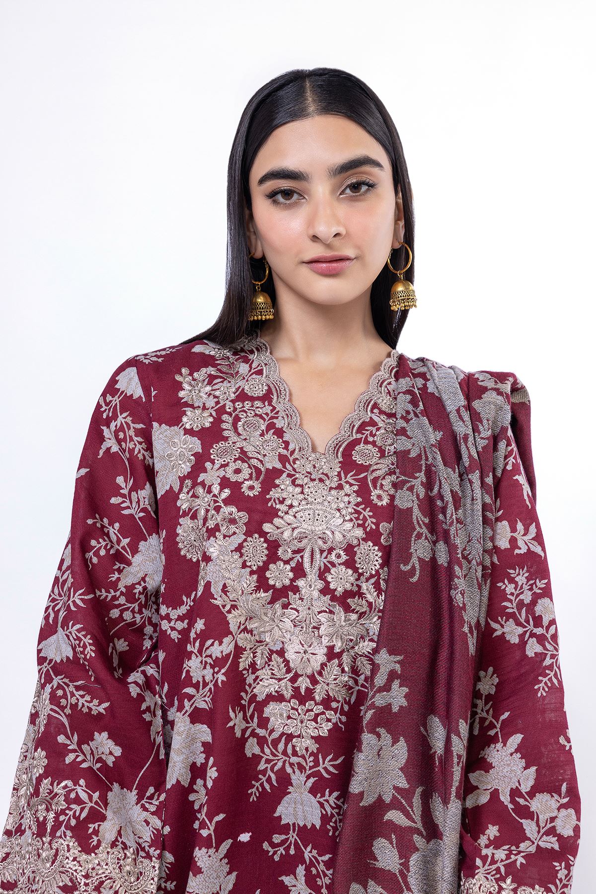 Buy Fabrics 3 Piece | 0.0 N/A | DK12-VG_MAROON | Khaadi United Arab ...