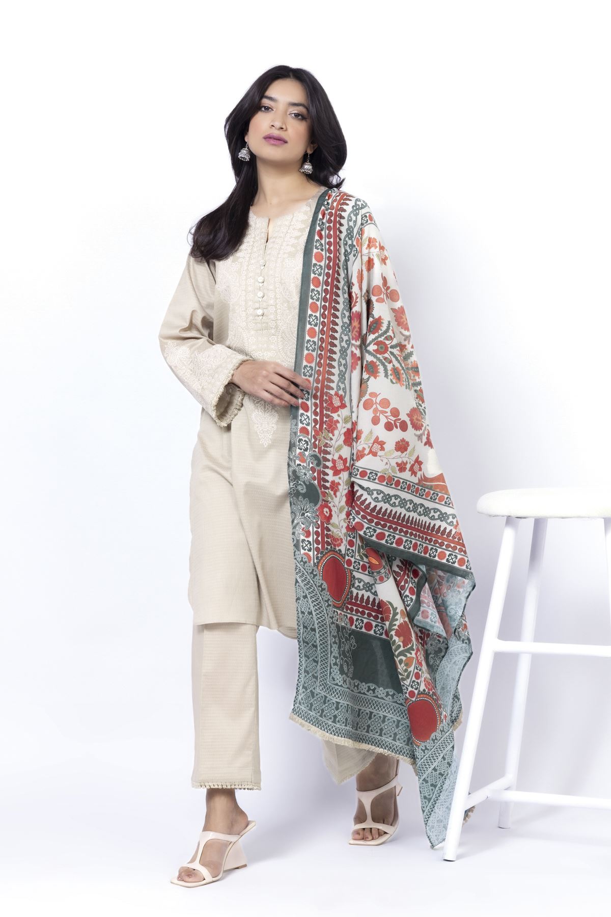 Buy Fabrics 3 Piece | 0.0 N/A | AS1506B-VG_MULTI | Khaadi United Arab ...