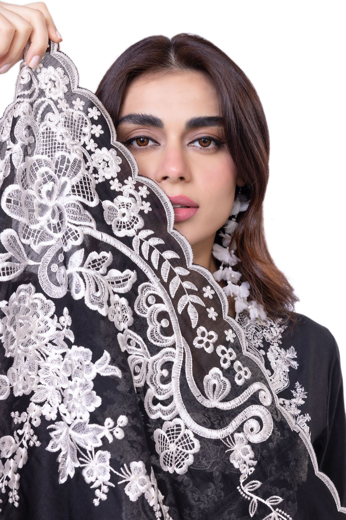 Buy Dupatta | 0.0 N/A | ESS24515B-VG_BLACK | Khaadi United Arab Emirates